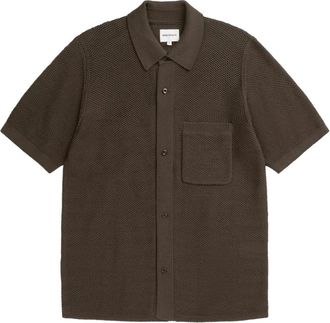 Norse Projects Homme, Chemises, Brun, Taille: M Chemise Tricot&eacute;e en Coton Merceris&eacute; Fredensborg