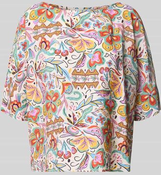 Christian Berg Bluse aus Viskose-Mix mit U-Boot-Ausschnitt