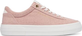 Tommy Hilfiger Sneakers Tommy Hilfiger Washed Canvas Platform Trainers FW0FW09172 Rosa