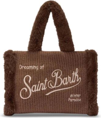 MC2 Saint Barth Femme, Sacs, Brun, Taille: ONE Size Colette Shearling Rib Handbag