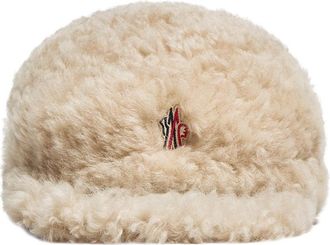 Moncler Moncler Shearling & Gore-tex Trim Cap, Women, White, Size: M