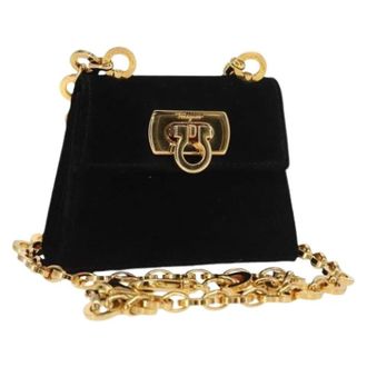 Ferragamo Sac bandouli&egrave;re en daim Pre-owned - Femme - Pre-owned - Noir - Taille: ONE Size