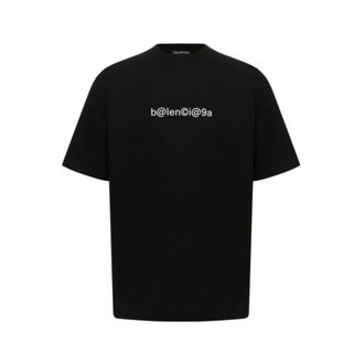 Balenciaga Vintage Jersey Rundhals T-Shirt Schwarz - - Tops - Herren - Schwarzk - 2XS
