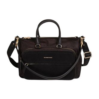 Borbonese B-Club Bauletto M - Femme - Sacs - Brun - Taille: ONE Size