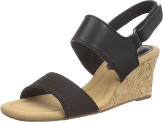 Clarks Damen Kyarra Faye Sandal, Black Leather, 35.5 EU