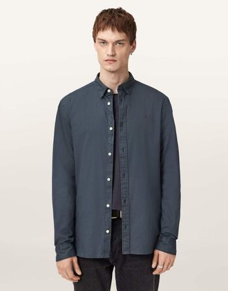 AllSaints Hawthorne - Chemise &agrave; manches longues - Bleu Sunil