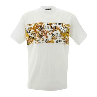 Versace Jeans Couture Homme, Tops, Blanc, Taille: S T-Shirt Homme avec Logo Iconique