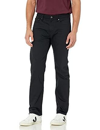 Amazon Essentials Jean Stretch Coupe Droite - couleurs abandonnées Homme, Noir, 42W / 29L