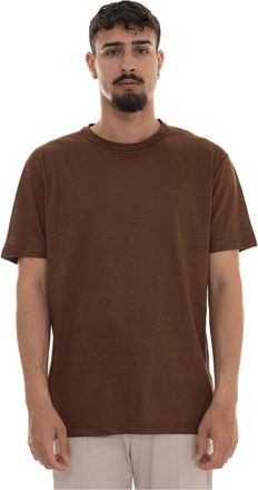 GANT Homme, Tops, Brun, Taille: M T-shirt &agrave; manches courtes et col rond