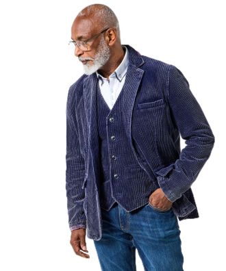 Joe Browns Herren-Blazer mit Ellbogen-Patch, Cord, Navy, 54