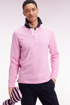 Eden Park Maillot Manches Longues En Jersey Rose Dessous De Col Ray&eacute;