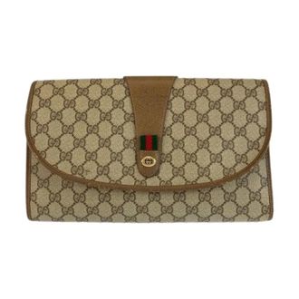 Gucci Sac clutch Pre-owned en toile GG Supreme - Homme - Pre-owned - Beige - Taille: ONE Size