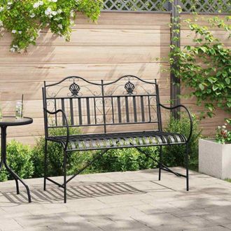 vidaXL Vidaxl - Banc de jardin Noir 104 x 54 x 93cm Acier