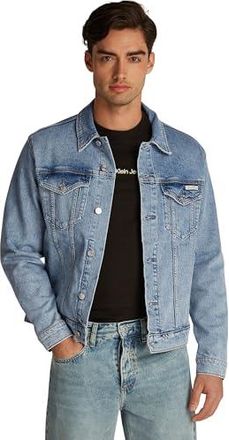 Calvin Klein Veste en Jean Homme Slim Denim Jacket Poches sur la Poitrine, Bleu (Denim Light), XXL