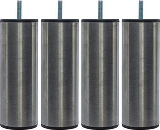 Margit Brandt Pacific Zylinder Samoa Set 4 Füße für Lattenrost, Edelstahl, 6 x 6 x 20 cm