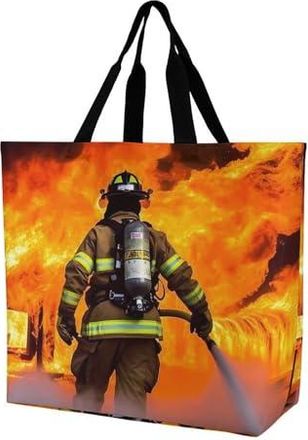 Generic Pompier, Flamme Sac Courses Pliable Sacs De Courses Imperm&eacute;able Sac Fourre Tout Pour Travail Gym Quotidienne