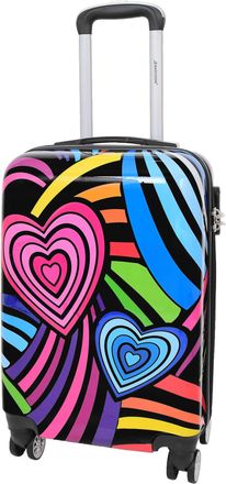 House Of Leather House Of Leather Kabinengröße Koffer Hartschale Vier Rad Gepäck Multi Herz, Multi Herz, Cabin, Hartes Gepäck mit Spinner-Rädern