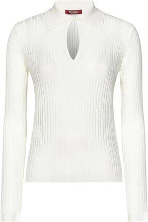 Max Mara Femme, Pulls, Blanc, Taille: 40 FR Egrege Polo Knit