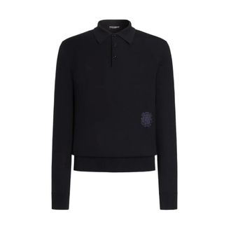Dolce & Gabbana Polo &agrave; manches longues - Homme - Tops - Bleu - Taille: L