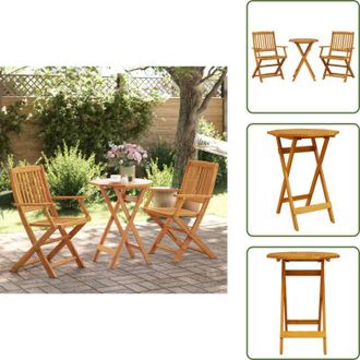 vidaXL 3-tlg. Bistro-Set Klappbar Massivholz Akazie - Gartenm&ouml;beln - Bistro Set - Akasie Holz - Klappbares M&ouml;bel - Aussenbereich