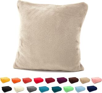 Heimtexland Flanell Kuschel Kissen Super Soft Dekokissen Plüsch Typ380 Kissenhülle Sand 40x40 cm