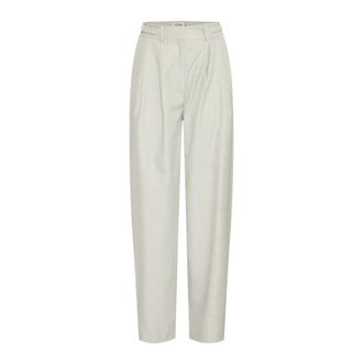 Ichi London Fog Melange Barrel-Leg Hose - - Trousers - Damen - Beige - M