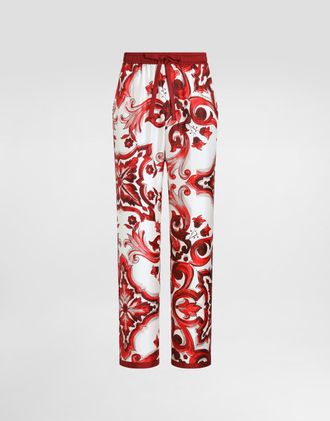 Dolce & Gabbana Hose Vanity Aus Twill Mit Majolika-print - Mann Hosen Und Shorts Mehrfarbig 44