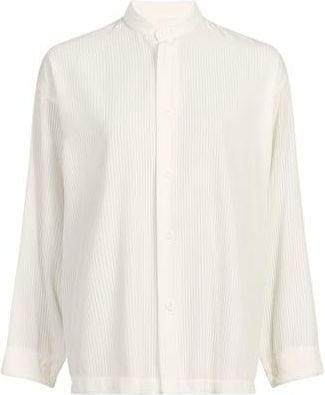 Issey Miyake Chemise droite pliss&eacute;e &agrave; col mao