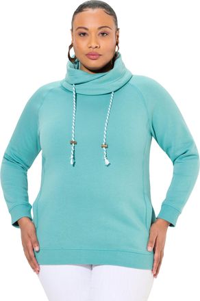 Ulla Popken Damen große Größen Übergrößen Plus Size Sweatshirt, weiter Stehkragen, Taschen, Raglan-Langarm