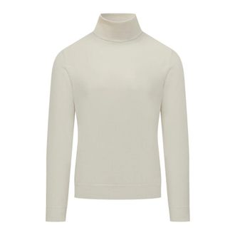 Malo Homme, Pulls, Beige, Taille: M Polo en Laine &agrave; Manches Longues