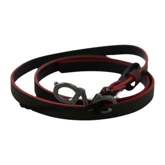 Costume National Italienischer Lederg&uuml;rtel in Kastanienbraun Schwarz - - Accessories - Damen - Schwarzk - ONE SIZE