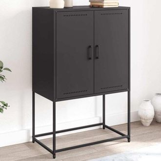 vidaXL Buffet haut noir 68,5x38,5x107 cm acier Vidaxl
