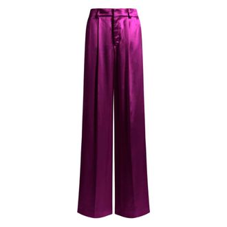 Alberta Ferretti Femme, Pantalons, Violet, Taille: 40 FR Pleated Pantalons