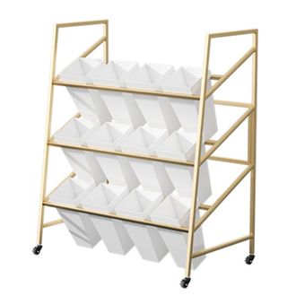 Generic Blumenst&auml;nder aus Metall mit 12 Eimern, wei&szlig;er Pflanzenst&auml;nder f&uuml;r Blumenl&auml;den, frischer Blumenstrau&szlig;wagen, Eisenlagerregal f&uuml;r Blumenarrangements