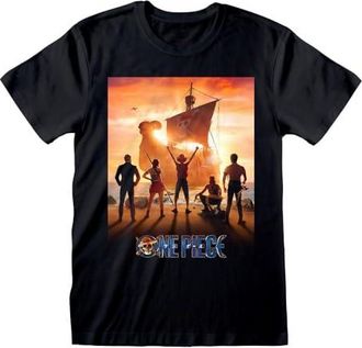 OnePiece Key Art T-Shirt Noir M 100% Coton Anime, Fan Merch, Film, Séries TV