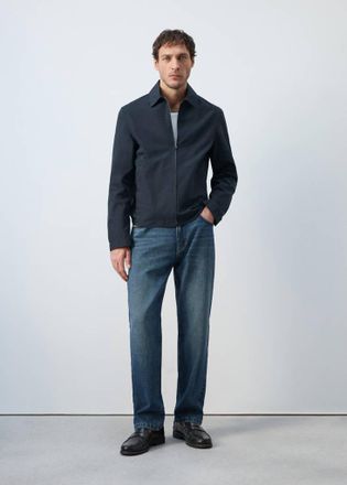 Mango Veste l&eacute;g&egrave;re coton lyocell bleu marine - Homme - XXL - MANGO MAN