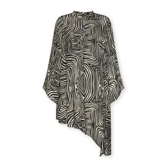 Elena Miro Lange bedruckte Viskosebluse - - Blouses & Shirts - Damen - Schwarzk - M
