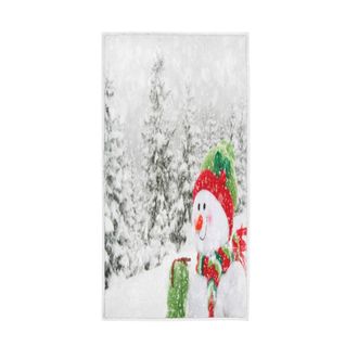 Mnsruu Weihnachten Schneemann Winter Wald Winter Weich Bad Hotel Spa Hand Fitnessstudio Sport Handtuch 76 x 38 cm (30 x 15 Zoll)