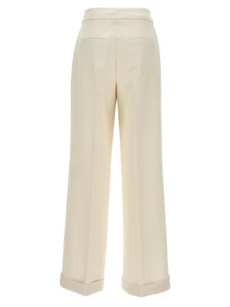 Kiton Womens White Virgin Wool Casual Pants