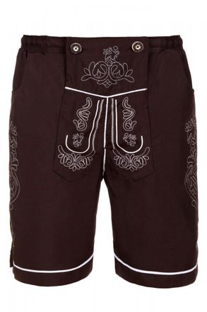 Edelnice Trachtenmode Trachten Badeshorts Badehose im Lederhosen Style XXXX-Large, Dunkelbraun