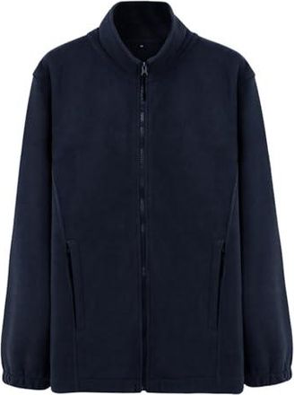 Generic Veste polaire chaude pour femme - Double &eacute;paisseur - Pour lhiver et lautomne - Avec col montant - Pour voyage d&eacute;contract&eacute;, bleu marine, XXL