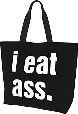AOOEDM I Eat Ass Ladies Canvas Tote Sac &agrave; provisions r&eacute;utilisable