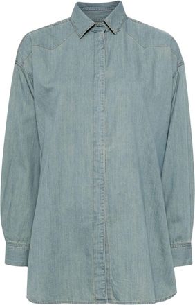 Tu Es Mon TR&Eacute;SOR The Turquoise Jeanshemd im Oversized-Look - Blau