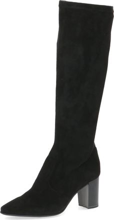 Caprice Damen Hohe Stiefel mit Absatz Spitz Vegan, Schwarz (Black Stretch), 42 EU