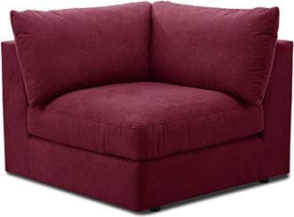 Cavadore Sofa-Modul Fiona Spitzecke / Ecke für Wohnlandschaft oder XXL-Sessel / 107 x 90 x 107 / Webstoff burgunder-rot