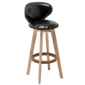 Generic Vintage Barhocker, 360&deg; drehbar, mit R&uuml;cken- und Fu&szlig;st&uuml;tze, gepolstert mit PU-Leder, Tresenhocker, hoher Stuhl f&uuml;r Kneipe, Caf&eacute;, K&uuml;che und K&uuml;cheninsel
