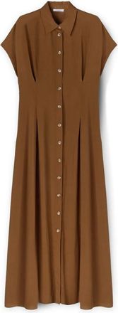 Motivi Femme, Robes, Brun, Taille: 34 FR Longue robe chemise en viscose
