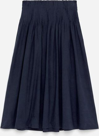 Arket Baumwollrock Mit Biesen -Blau