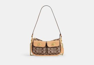 Coach Twin Turnlock Waverly Tasche Aus Signature-Jacquard