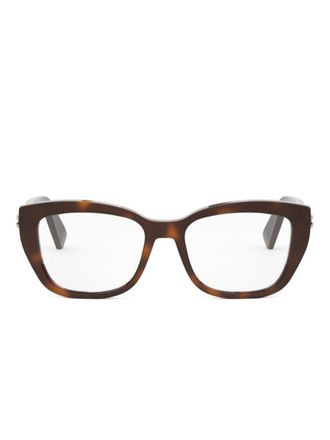 Bulgari lunettes de vue à effet écailles de tortue - Marron